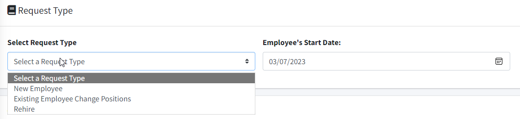 · If they are an existing employee who is changingpositions, choose ...